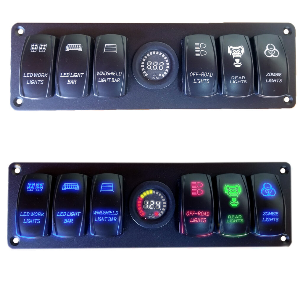 Botonera 6 Auxiliares Y Medidor Bateria Jeep Auto Camion Atv ⋆ Vizcaino ...